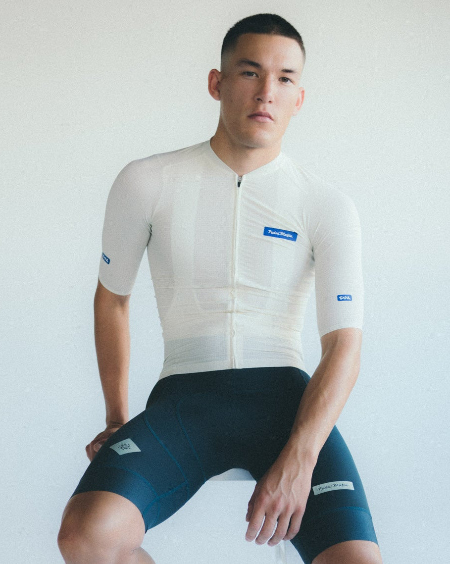 Men's Core Racing Cycling Kit Bundle - Off-White/Emerald | Pedal Mafia